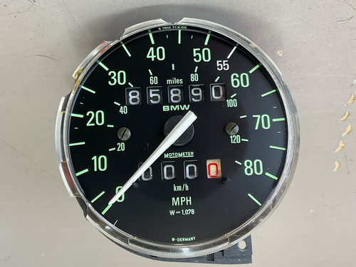 BMW Airhead R75 R90 R100 Green MotoMeter W-1.078 Speedometer - Working ...