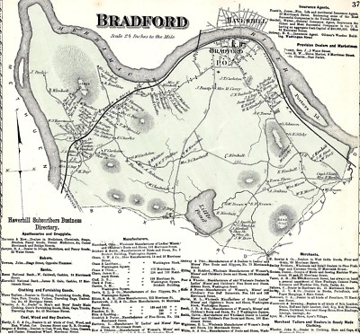 1872 Bradford, Ma. Map. Essex County Mass. NOT A REPRINT. | eBay