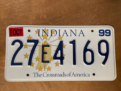 1999 Indiana License Plate Crossroads Of America # 27 E 4169 Grant ...