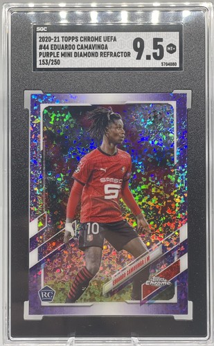 2020-21 Topps Chrome UEFA Eduardo Camavinga PURPLE MINI DIAMOND /250 ...