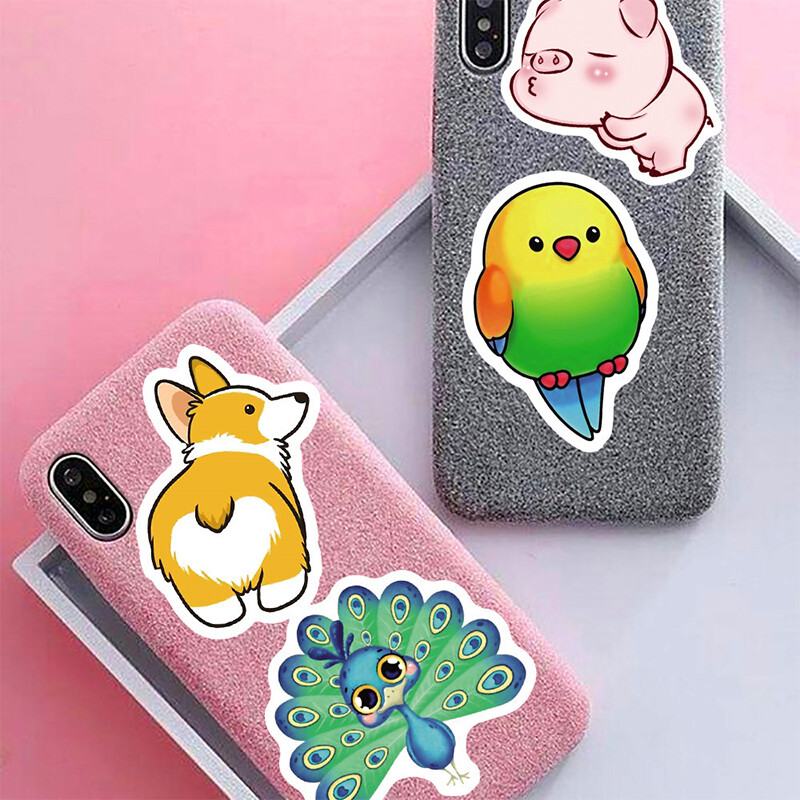 50PCS Cartoon Cute Animal Stickers DIY Phone Laptop Snowboard Luggage ...
