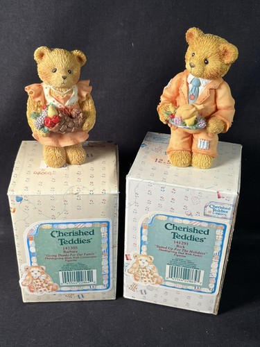 Cherished Teddies Lot of 2 Thanksgiving Theme Bear figurines - Vintage Enesco | eBay