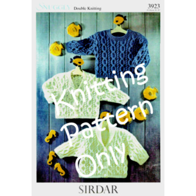 New Sirdar 3923 Snuggly Child Cardigan and Pullover Sweater Knitting ...