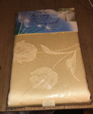 Spring Splendor Damask Fancy Tablecloth In Ivory 60 X 104 Oblong | eBay