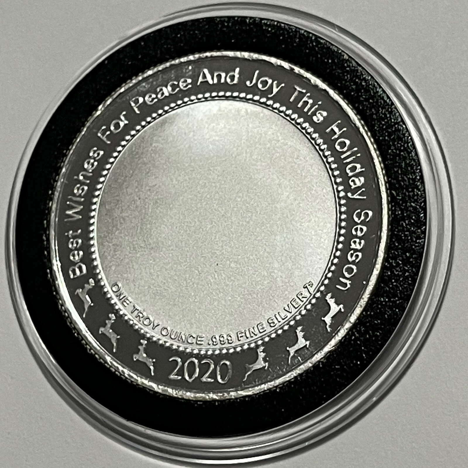 Seasons Greetings Christmas Holiday Coin 1 Troy Oz .999 Fine Silver ...