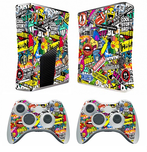 Bombing N262 Vinyl Cover Skin Sticker for Xbox360 slim and 2 controller ...