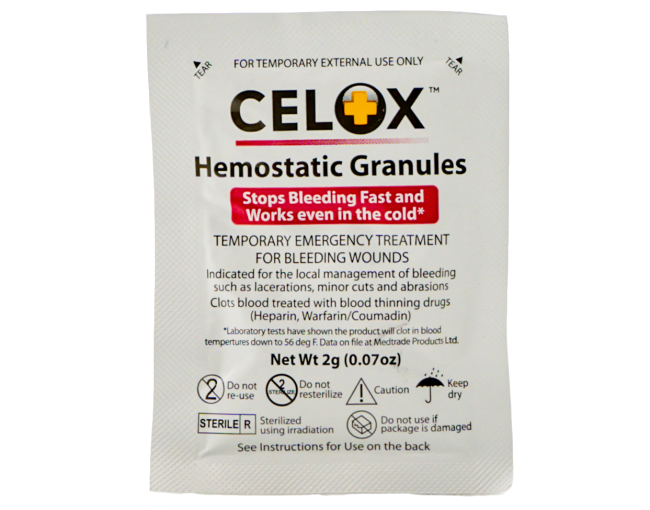 CELOX First Aid Hemostatic Granules for Wounds Stops Bleeding Fast 2g ...