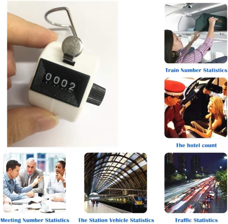 4 Digit Hand Tally Counter, Mechanical Lap Tracker Manual Clicker with ...