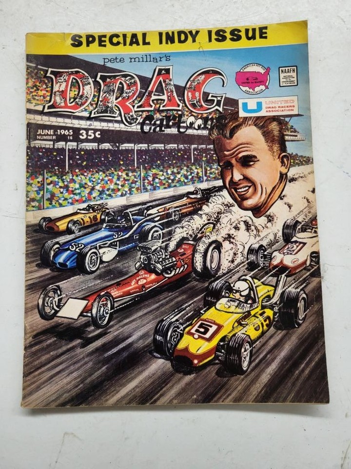 PETE MILLAR'S DRAG CARTOONS MAGAZINE #16 JUNE 1965 SPECIAL INDY ISSUE ...