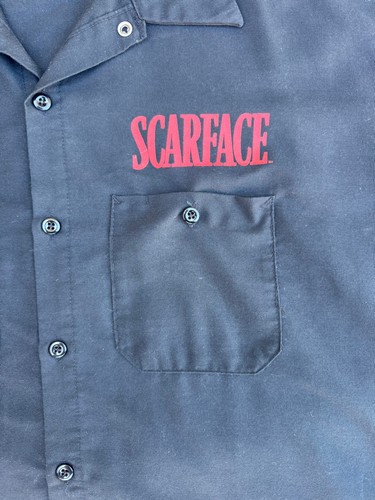 VTG Scarface Tony Montana Shirt Mens Black Dragonfly Button Up Short ...