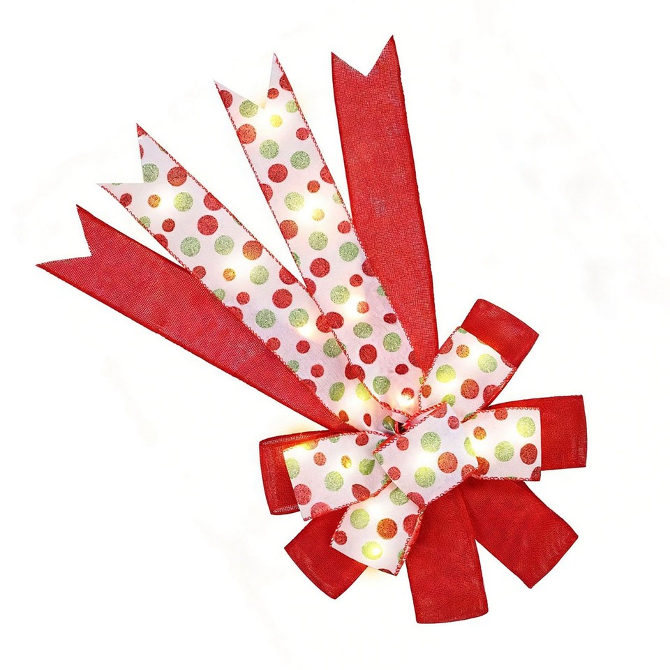 Xmas Wreath Bow Reusable Polyester Decorative Ribbon Bow Washable Fade ...