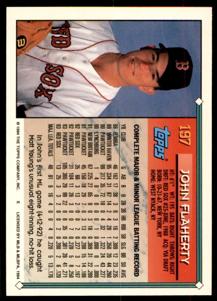 1994 Topps Gold. John Flaherty Baseball Cards #197 | eBay