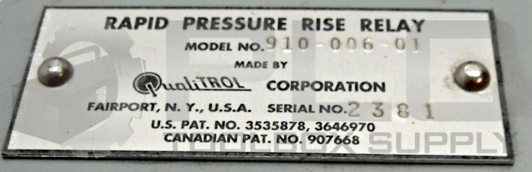 QUALITROL 910-006-01 SUDDEN PRESSURE RELAY TRANSFORMER 91000601 | eBay