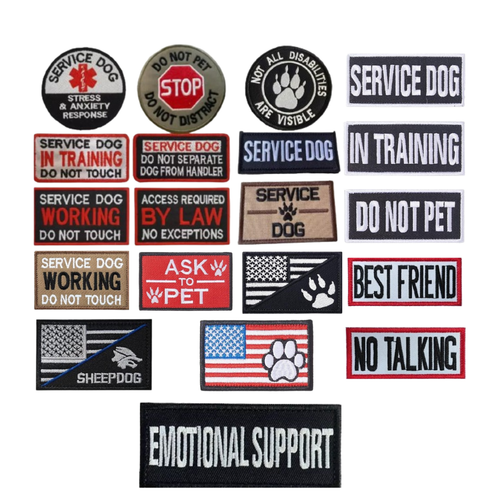 Service Dog in Training/Working/Stress & Anxiety Embroidered Hook ...