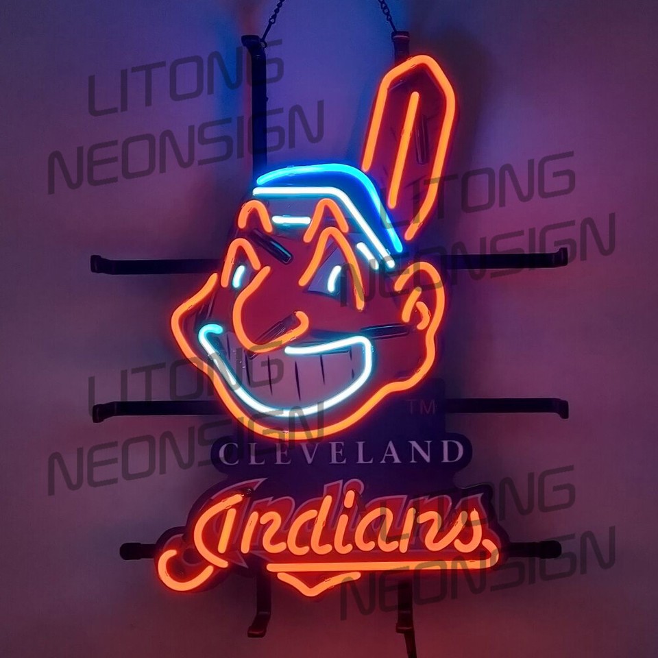 Cleveland Indians Light Lamp Neon Sign With HD Vivid Printing Bar Pub ...