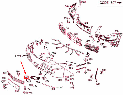 MERCEDES-BENZ E W211 FRONT BUMPER RIGHT FOG LIGHT TRIM A2118851074 NO🇺🇸 ...