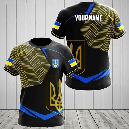Personalized Ukraine T-Shirt Ukraine Flag With Trident Symbol Ukrainian ...