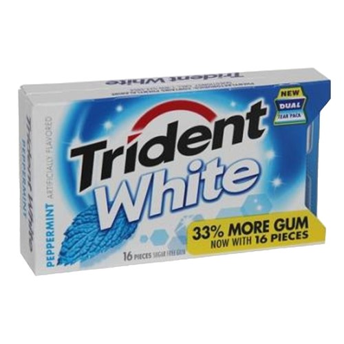 4 Bottles Trident White Peppermint Sugar Free Gum, Of 60 Pieces (240 ...