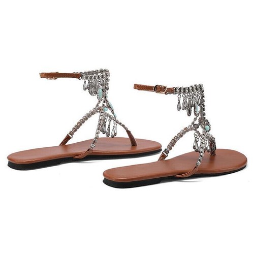 Gladiator Beach Flip Flops Women Slide Flat Thong Roma Sandals Buckle ...