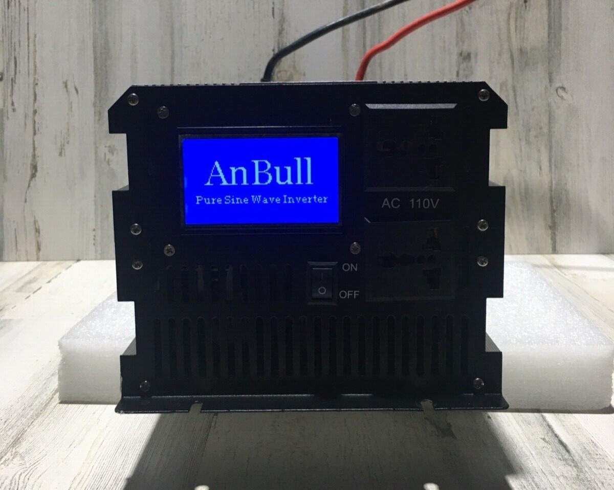 ANBULL 3000W/6000W peak PURE SINE WAVE POWER INVERTER DC 12V TO AC 110V ...