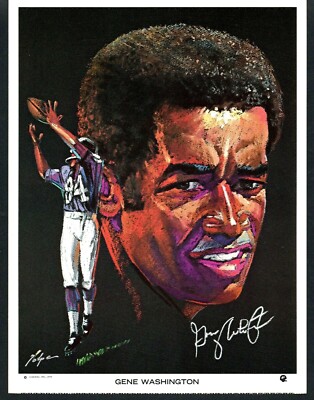 1970 GENE WASHINGTON MINNESOTA VIKINGS CLARK OIL VOLPE PORTRAIT * EX-MT ...