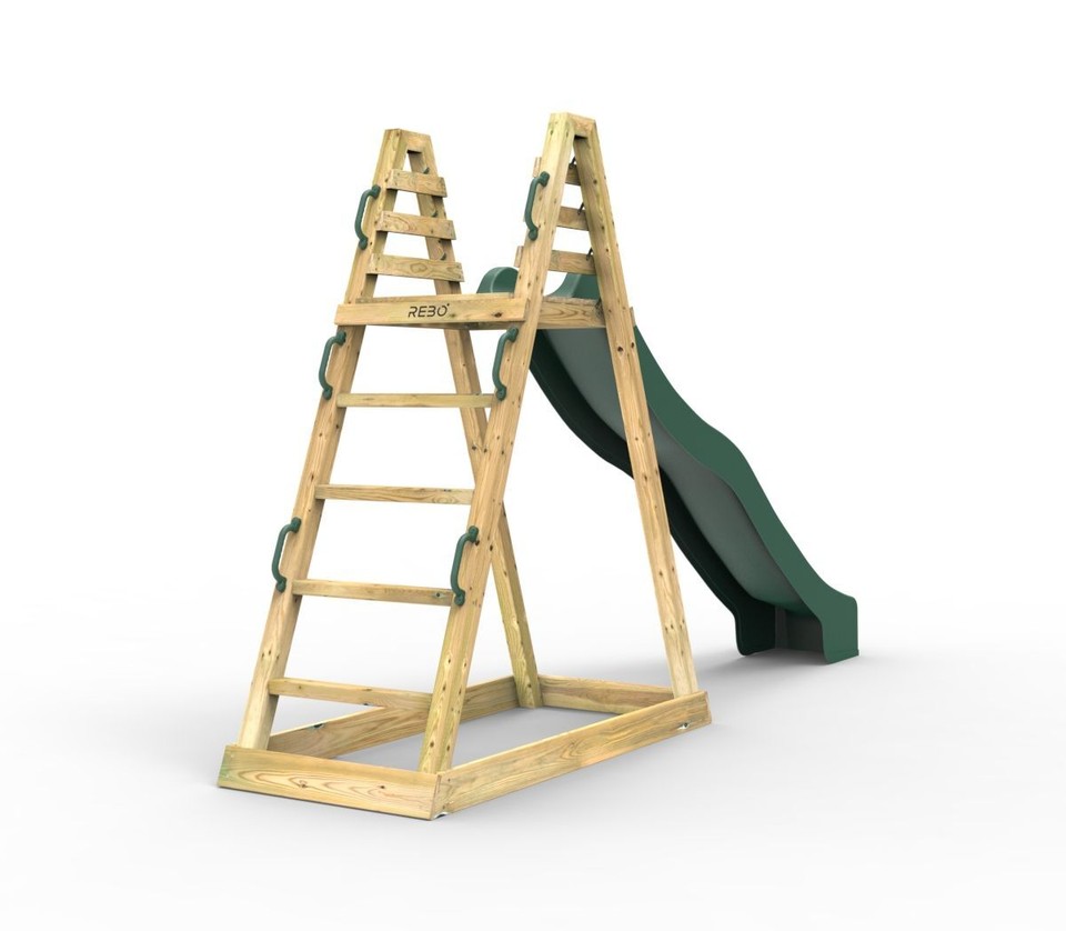 Rebo Wooden Garden Free Standing Slide with 10ft Water Slide | eBay UK