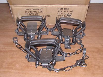 3 Duke # 2 Square Jaw OS Coil Spring Trap Coyote Bobcat Fox Lynx 0493 ...