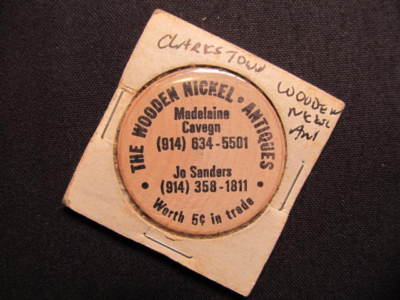 Clarkstown, New York Wooden Nickel Token - The Wooden Nickel Antiques ...