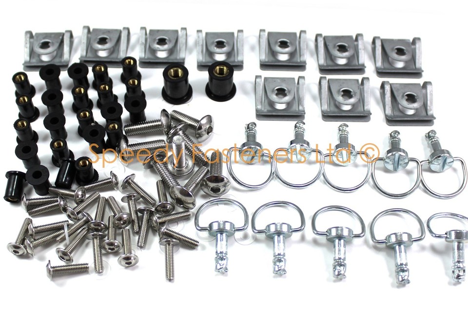 Ducati 748 916 996 998 Dzus Fasteners & Stainless Steel Fairing Screen ...
