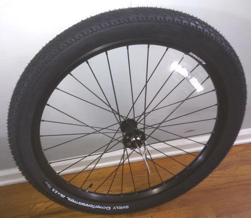 Surly Big Easy 2.1 BK Red MD Ebike FRONT TIRE & ALEXRIM with spokes and ...