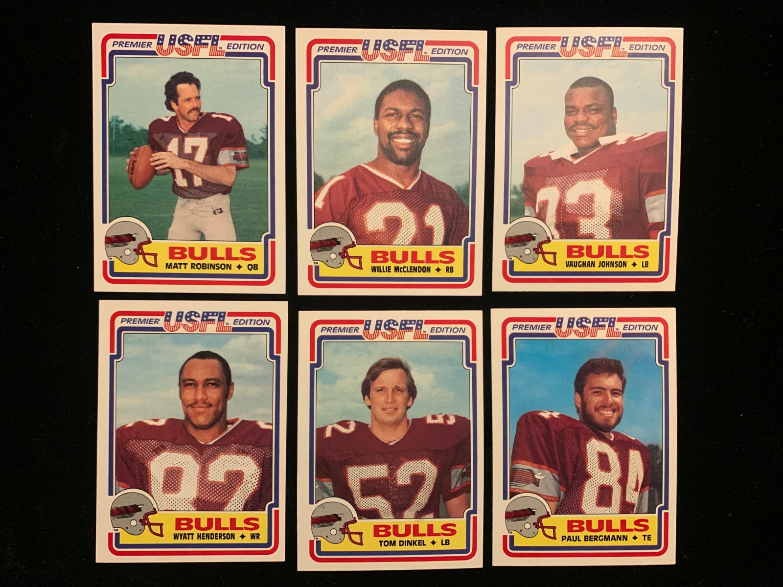 1984 Topps USFL Football JACKSONVILLE BULLS singles - pick from list ...