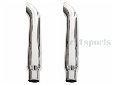 2PCS Chrome 7"-5"OD x 36"Length Curved Exhaust Stack Pipe Truck ...