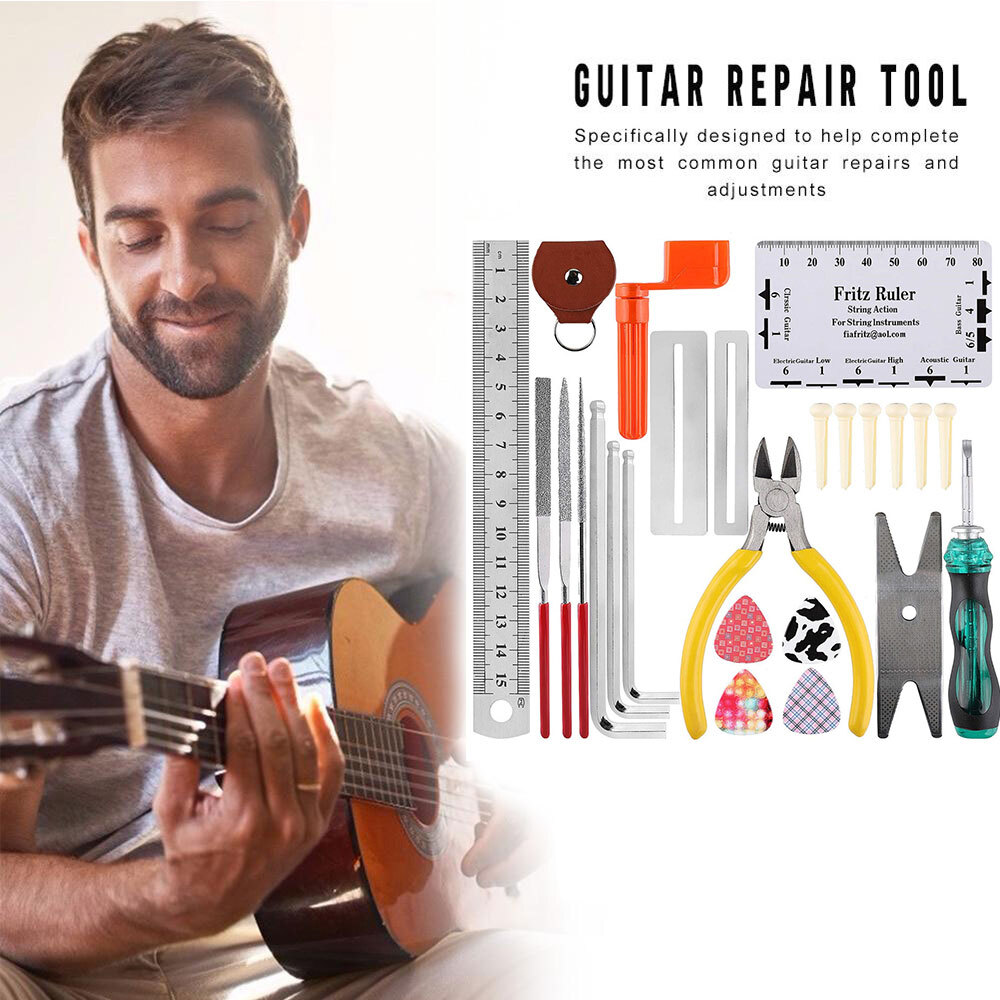 Guitar Care Cleaning Repair Tool Kit Luthier Setup Maintenance Full Set ...
