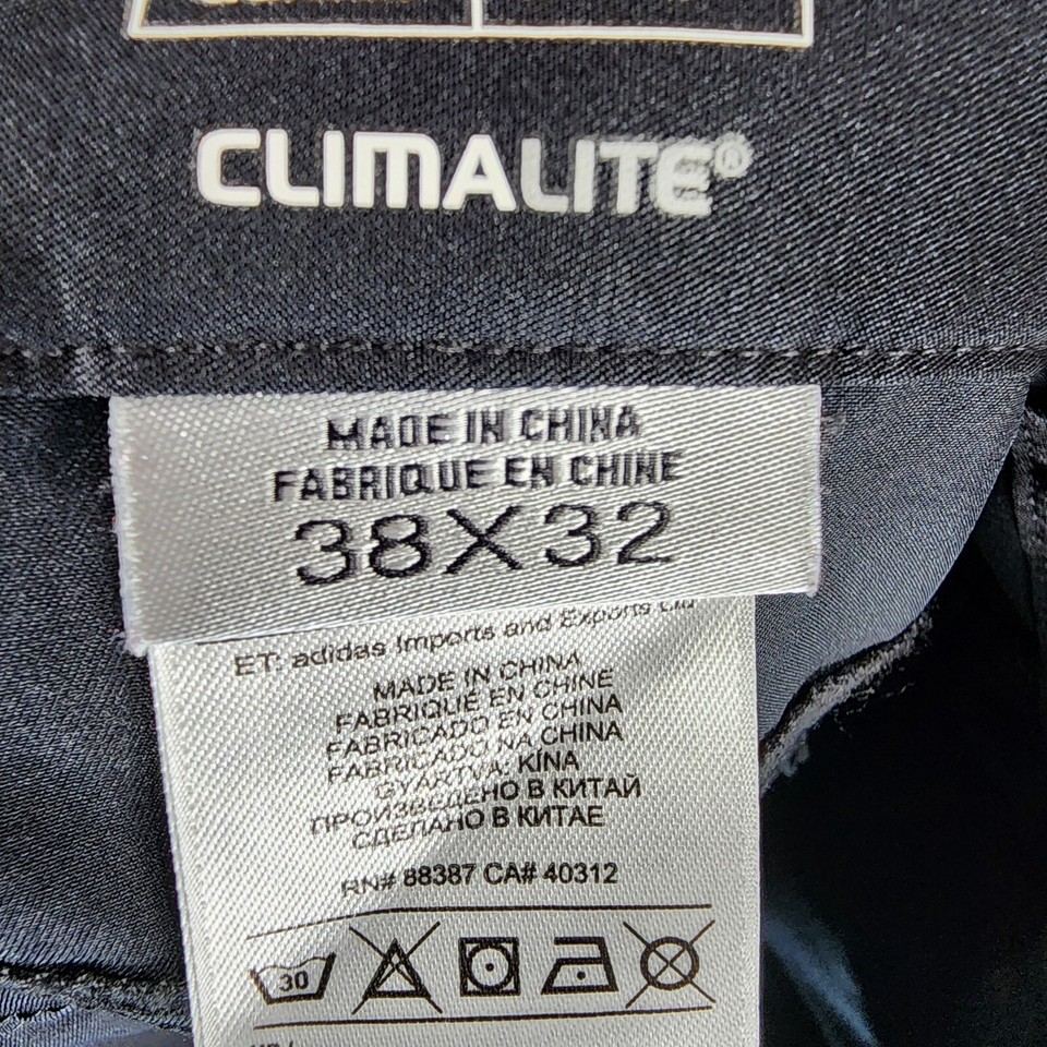 Adidas Climalite Lightweight Golf Pants Mens 38x32 Black Back Flap ...