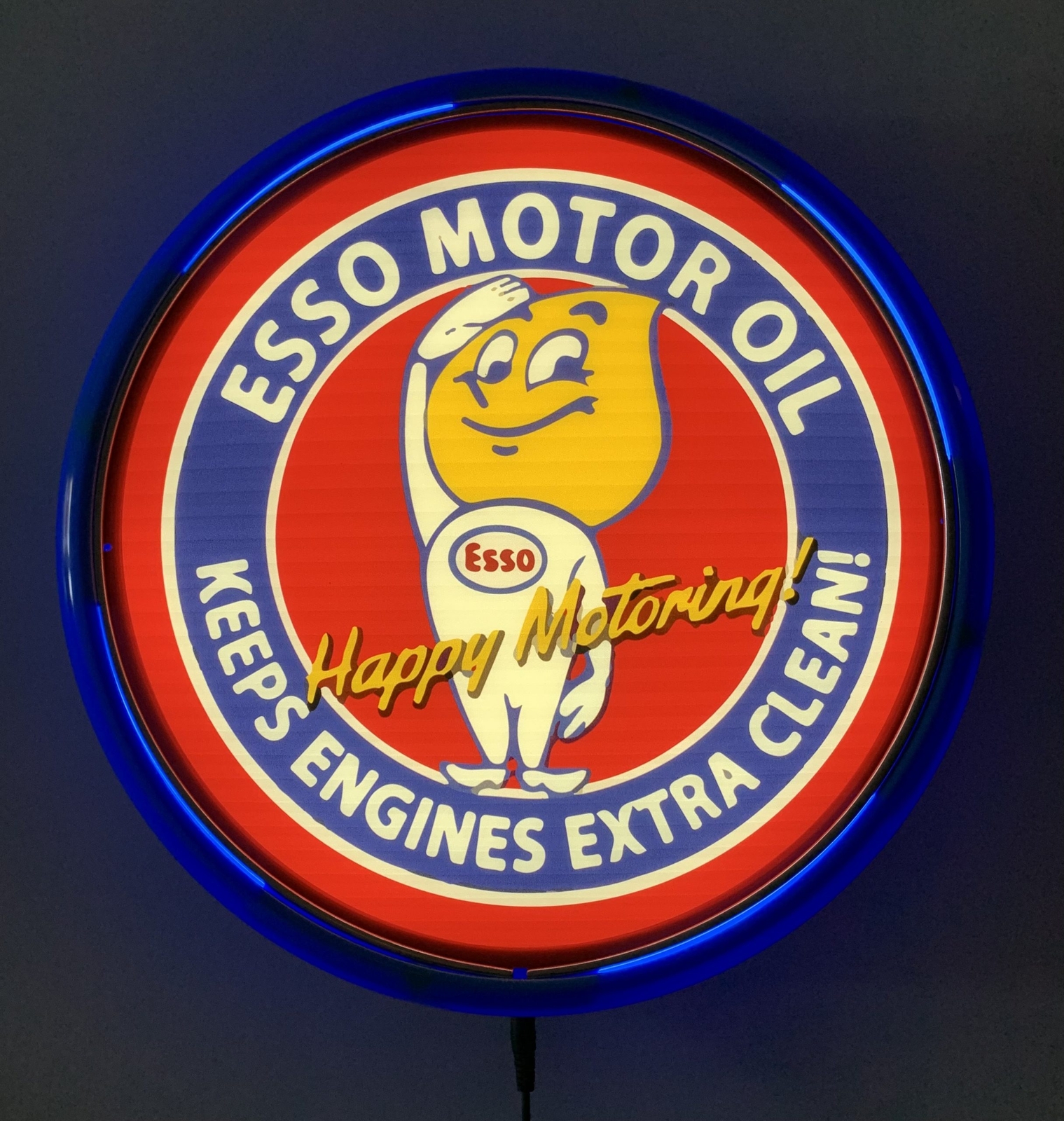 ESSO Motor Oil LED Bar Lighting Wall Sign Light Button Light Blue | eBay