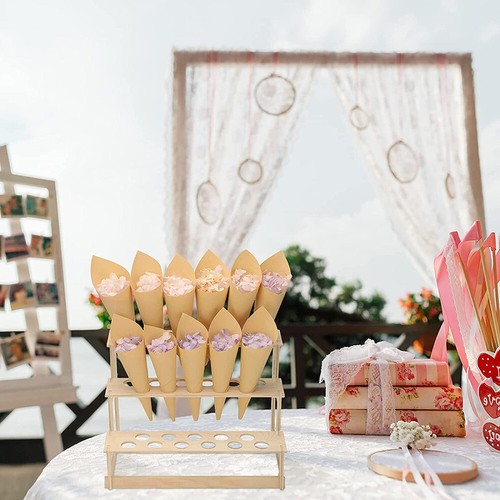 Kraft Paper Confetti Cone Holder Stand Box Flower Petal Wedding Party ...