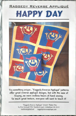 Raggedy Reverse Applique HAPPY DAY Pattern Sewing Craft Project (H) | eBay