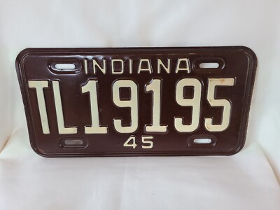 Vintage 1945 Indiana TL19195 License Plate 04423 | eBay