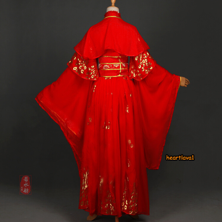 Tian Guan Ci Fu Xie Lian Red Hanfu Cosplay Costume Fancy Dress Outfit ...