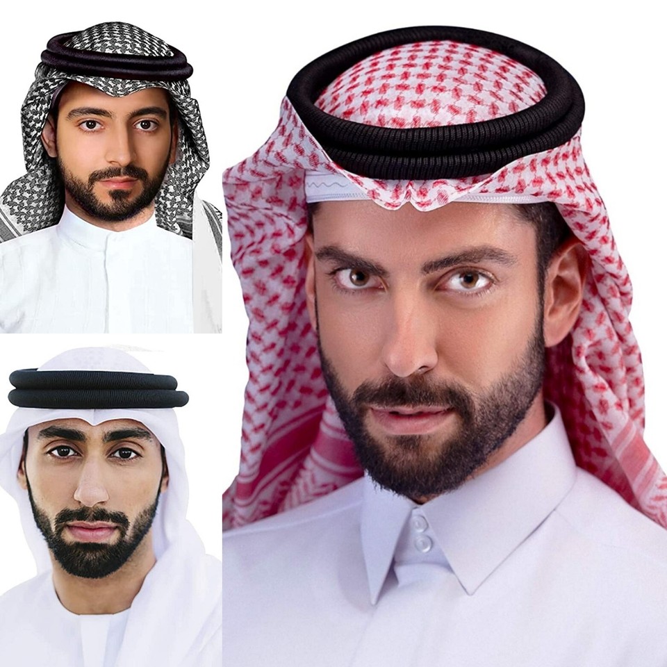 Mens Muslim Islamic Hijab Cap Turban Hats Arab Headscarf Scarf Headwea ...