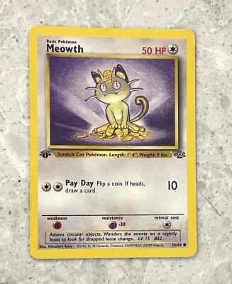 1999 Pokemon Meowth 56/64 1st EDITION, Jungle. Exc. | eBay