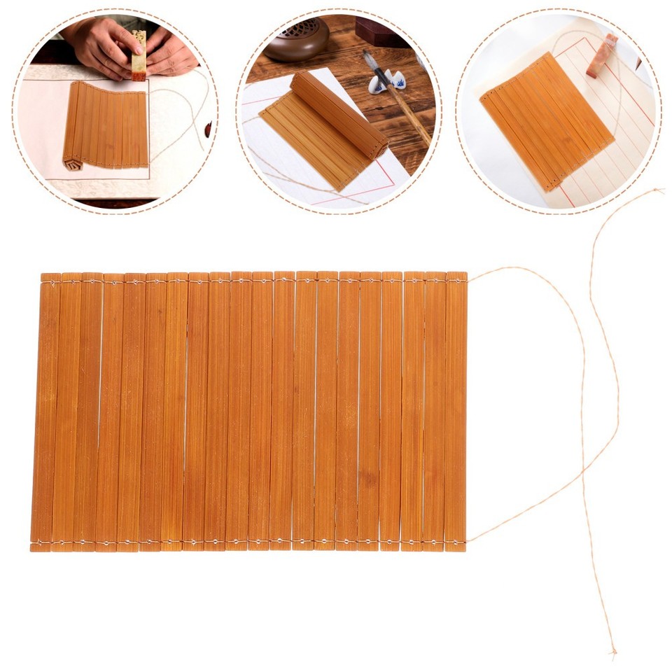 Bamboo Tea Mat Slips Chinese Calligraphy and Painting Stationery | eBay ...