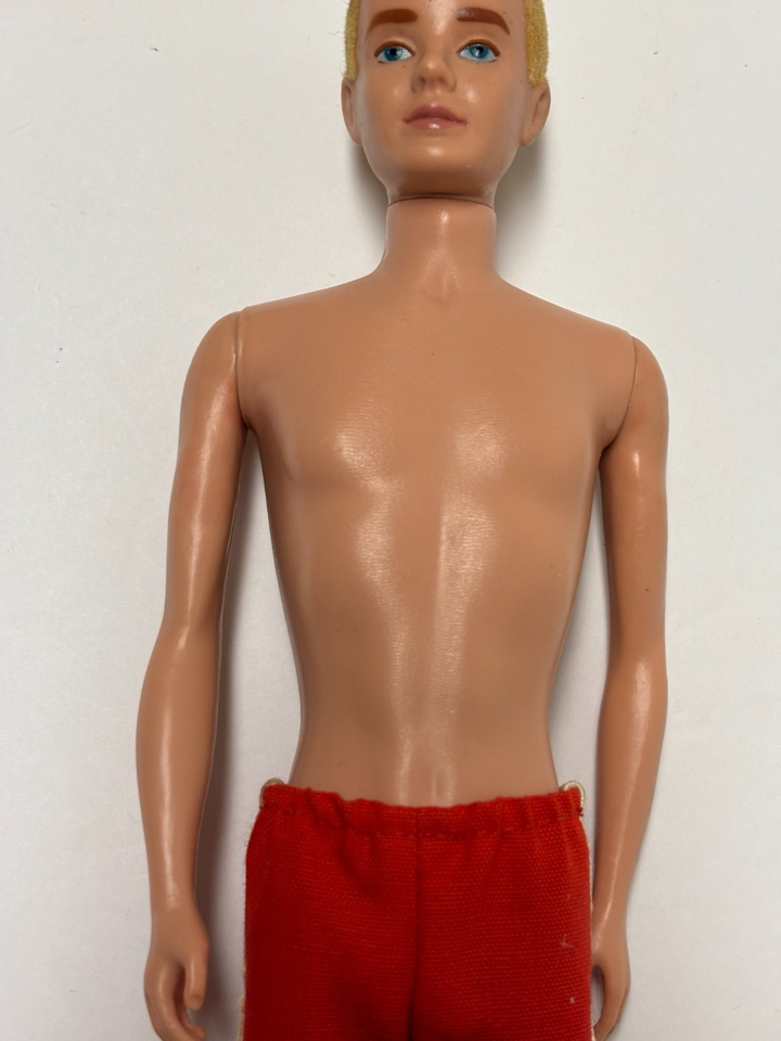 VTG 1962 Flocked hair Ken w/box original swim suit, sandals and jacket ...