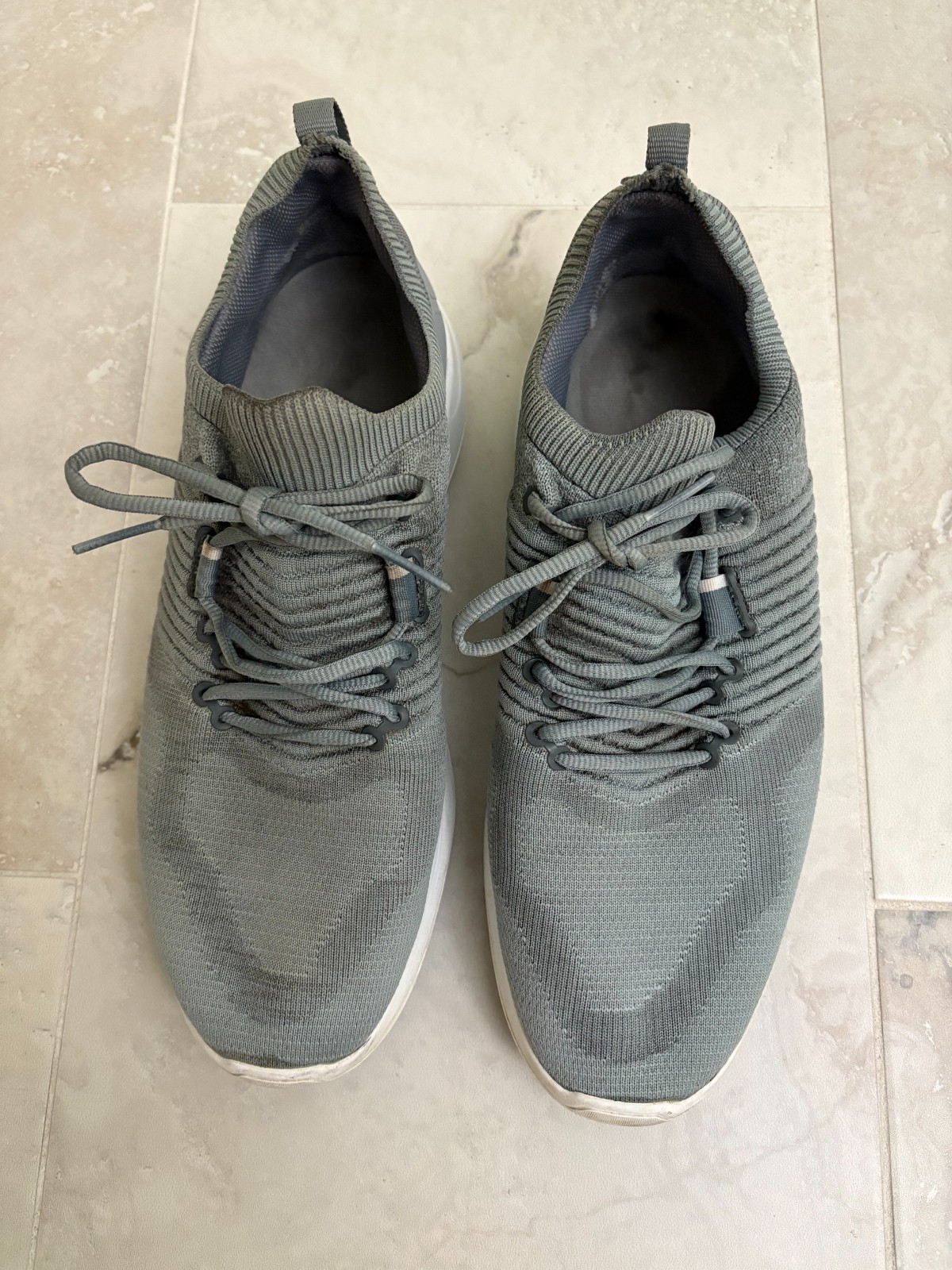 Men Footjoy Flex XP Spikeless 56273 Gray Golf Shoe - Waterproof Mesh ...