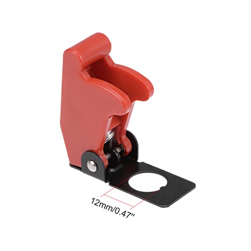 Red Plastic Waterproof Spring Loaded Flip Cover Cap Guard for 12mm ...