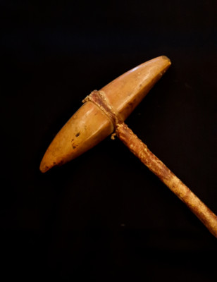 Antique Native American Stone War Club Red Vermilion Skullcracker | eBay