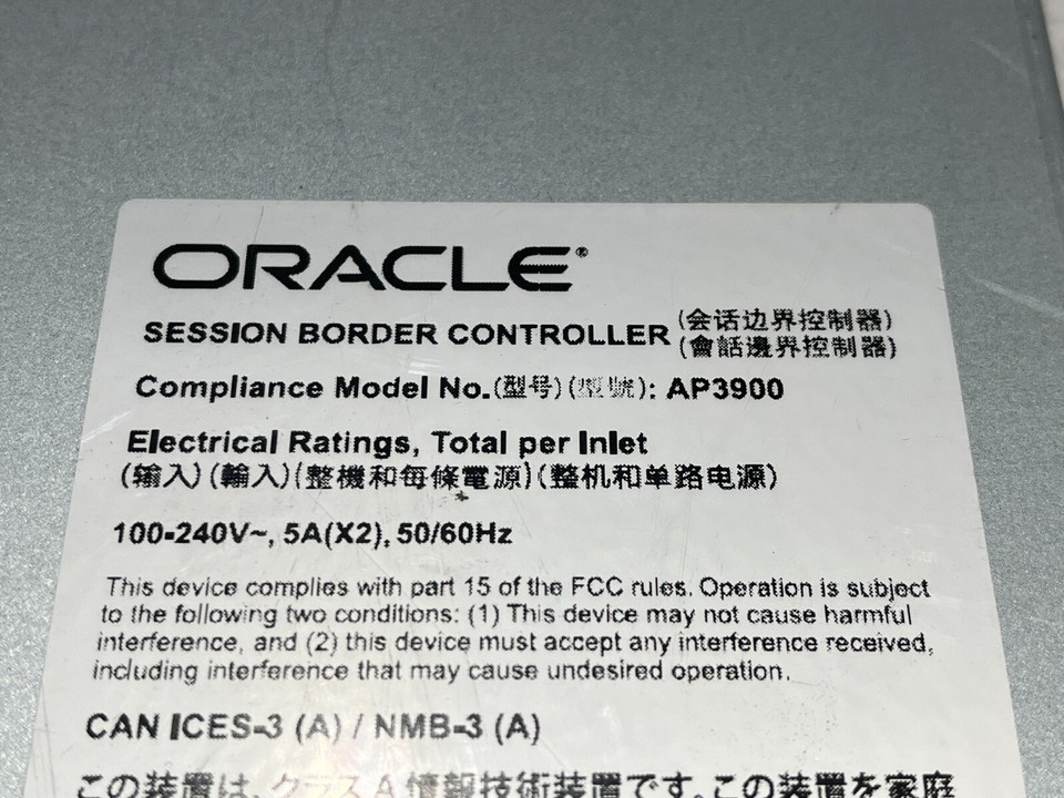 Oracle Acme Packet 3900 AP3900 Session Border Controller SBC | eBay