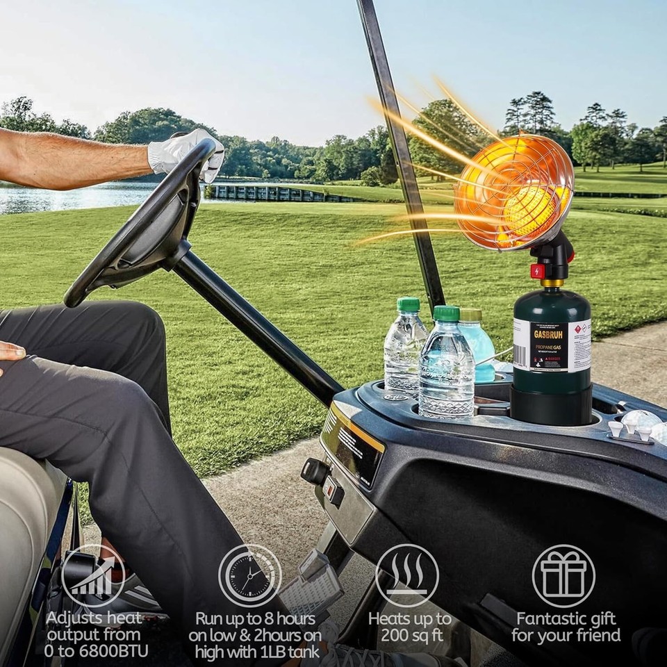 Golf Cart Heater, Propane Heater 6800-BTU, 2 in 1 Portable Propane ...