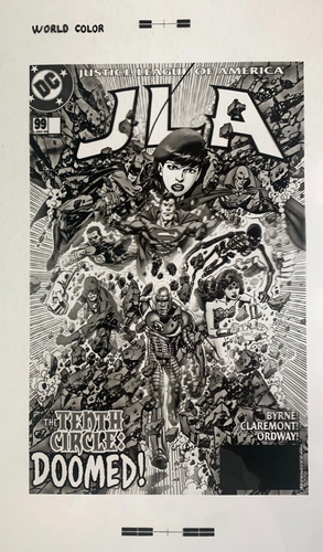 Production Art JLA JUSTICE LEAGUE OF AMERICA #99 cover, JOHN BYRNE art ...