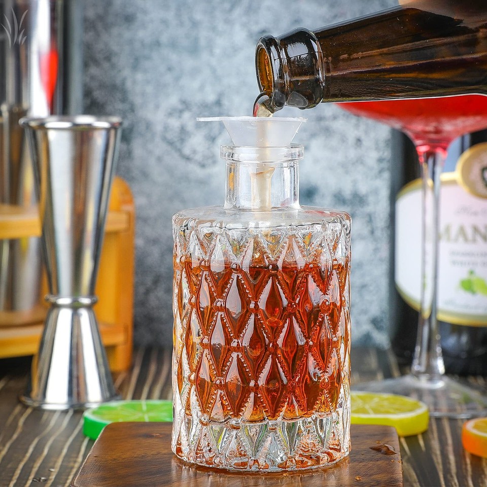 Bitters Bottle Set of 2 Glass Dasher Bottle with Gold Dash Top for ...